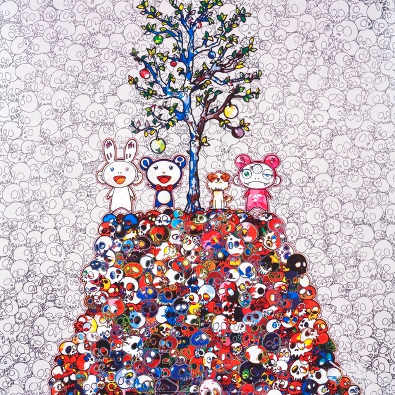 Takashi Murakami, Kaikai, Kiki, Dob And Pom Atop the Mound of Dead 2013, print by Takashi ...