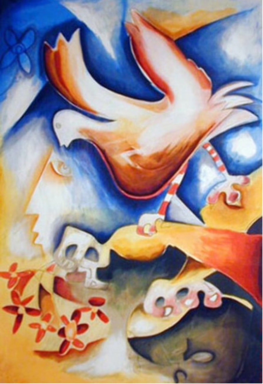Alexandra Nechita modernist romanian artist, Lithograph , peace dove by ...