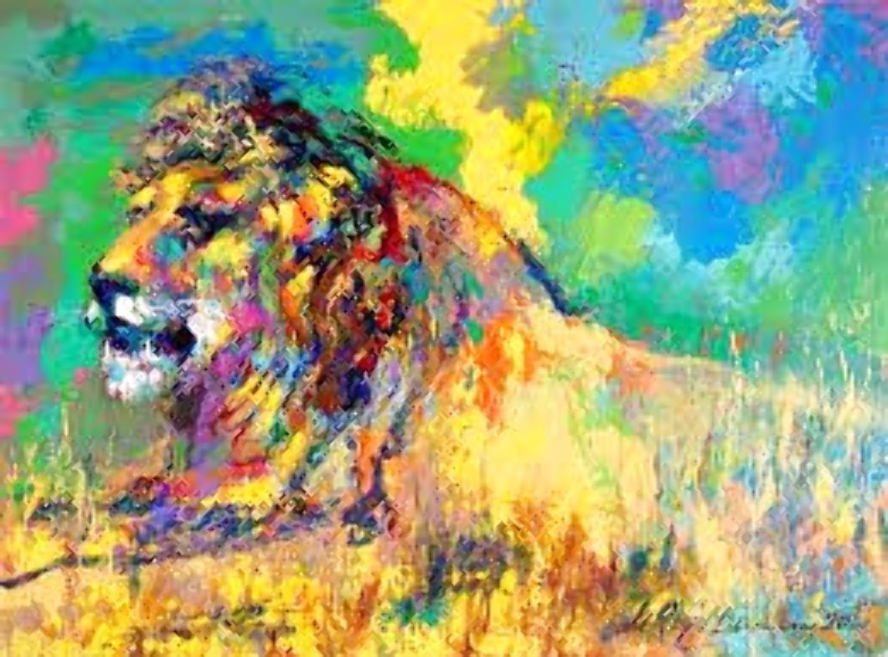 Resting Lion 2008 Serigraph 26x35 by LeRoy Neiman