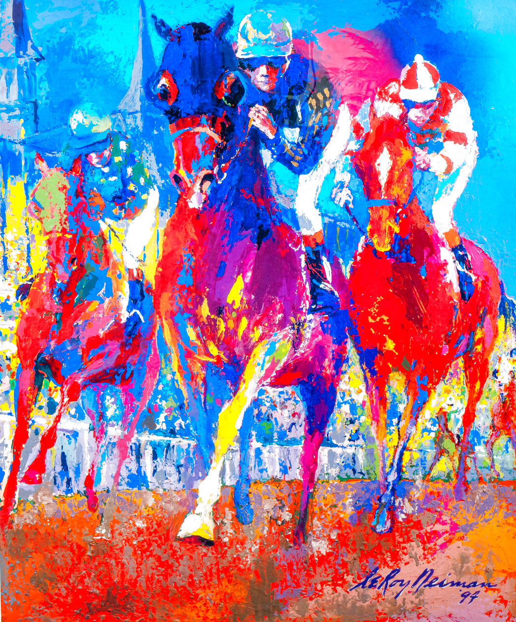 Horse Race Poster 1994 Poster Lithograph 24x19 by LeRoy Neiman - For ...