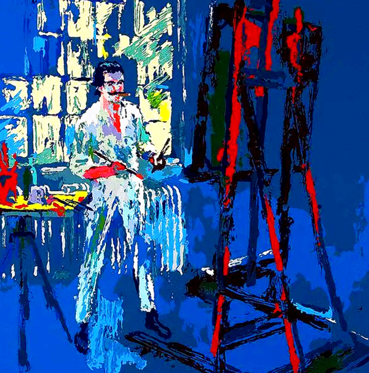 Self Portrait 1991 Serigraph 11x11 by LeRoy Neiman - For Sale on Art ...