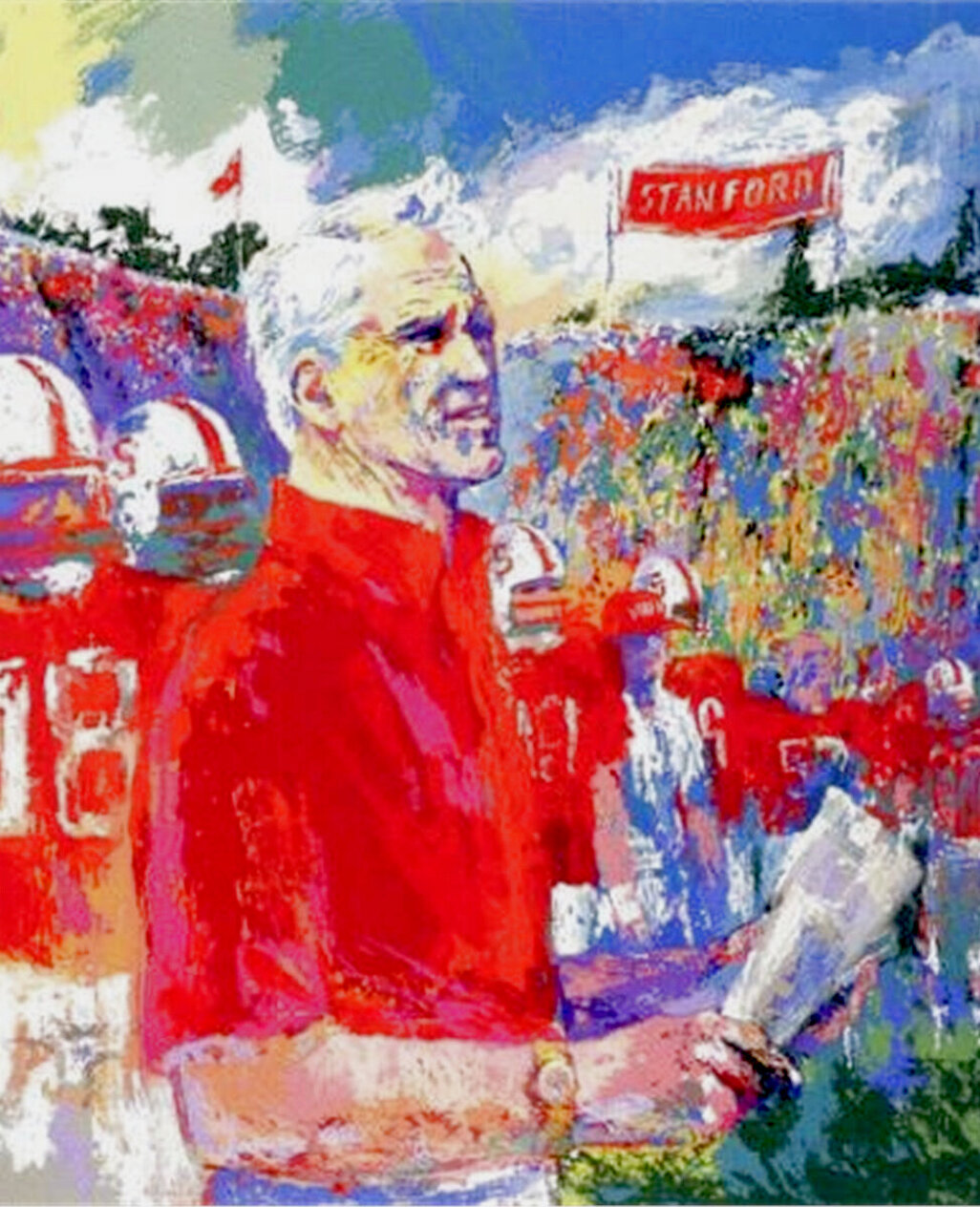 Bill Walsh Stanford Limited Edition Serigraph 43x36 by LeRoy Neiman ...