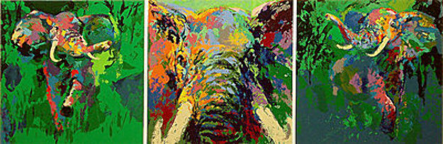 Elephant Triptych AP 2002 by LeRoy Neiman