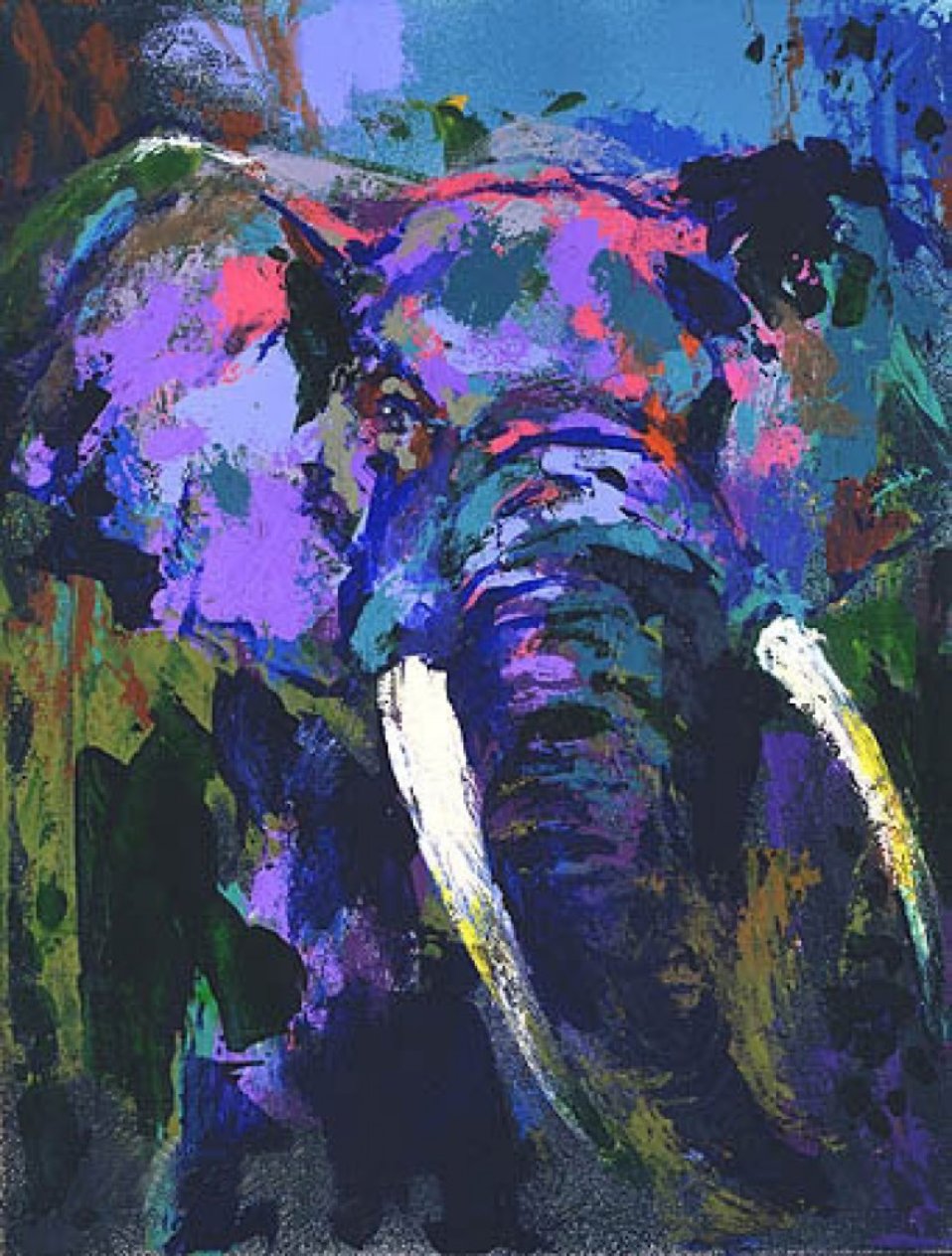Portrait of an Elephant 2003 Serigraph 28x22 by LeRoy Neiman - For Sale ...