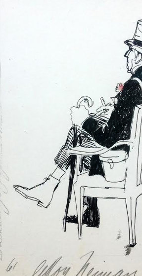 Proprietor At Long Champ Drawing 1961 20x16 by LeRoy Neiman - For Sale ...