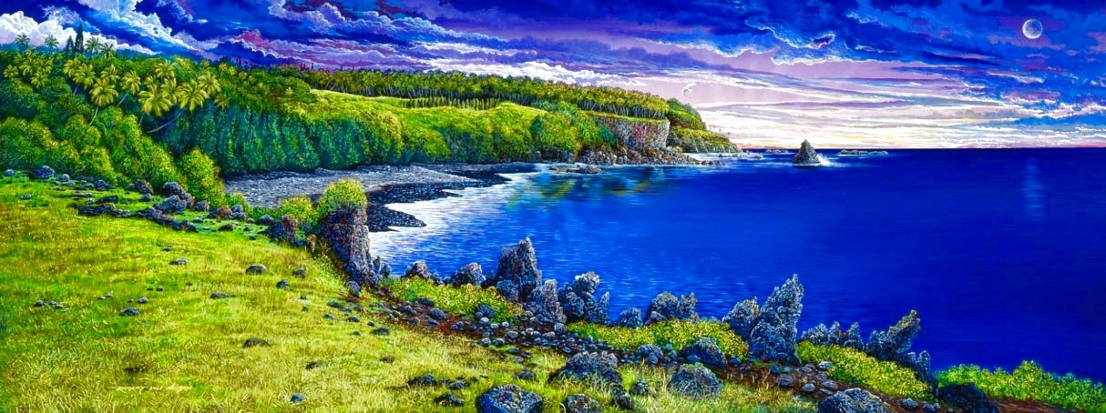 Amethyst Dawn at Kipahulu 1980 Limited Edition Lithograph by Robert Lyn Nelson - For Sale on Art ...