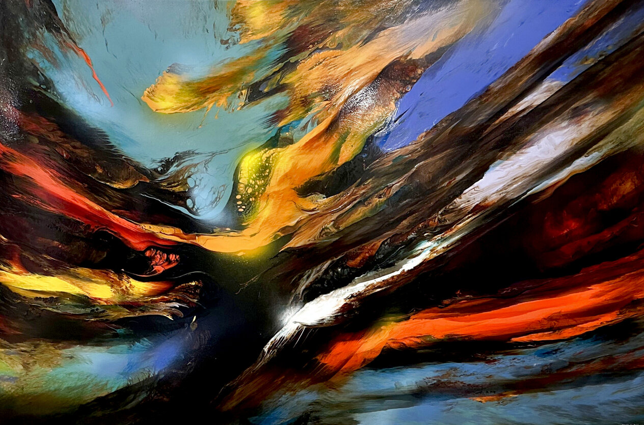 From the Birth of Light Series: Untitled Abstract 1980 Acrylic on Board by Leonardo Nierman ...