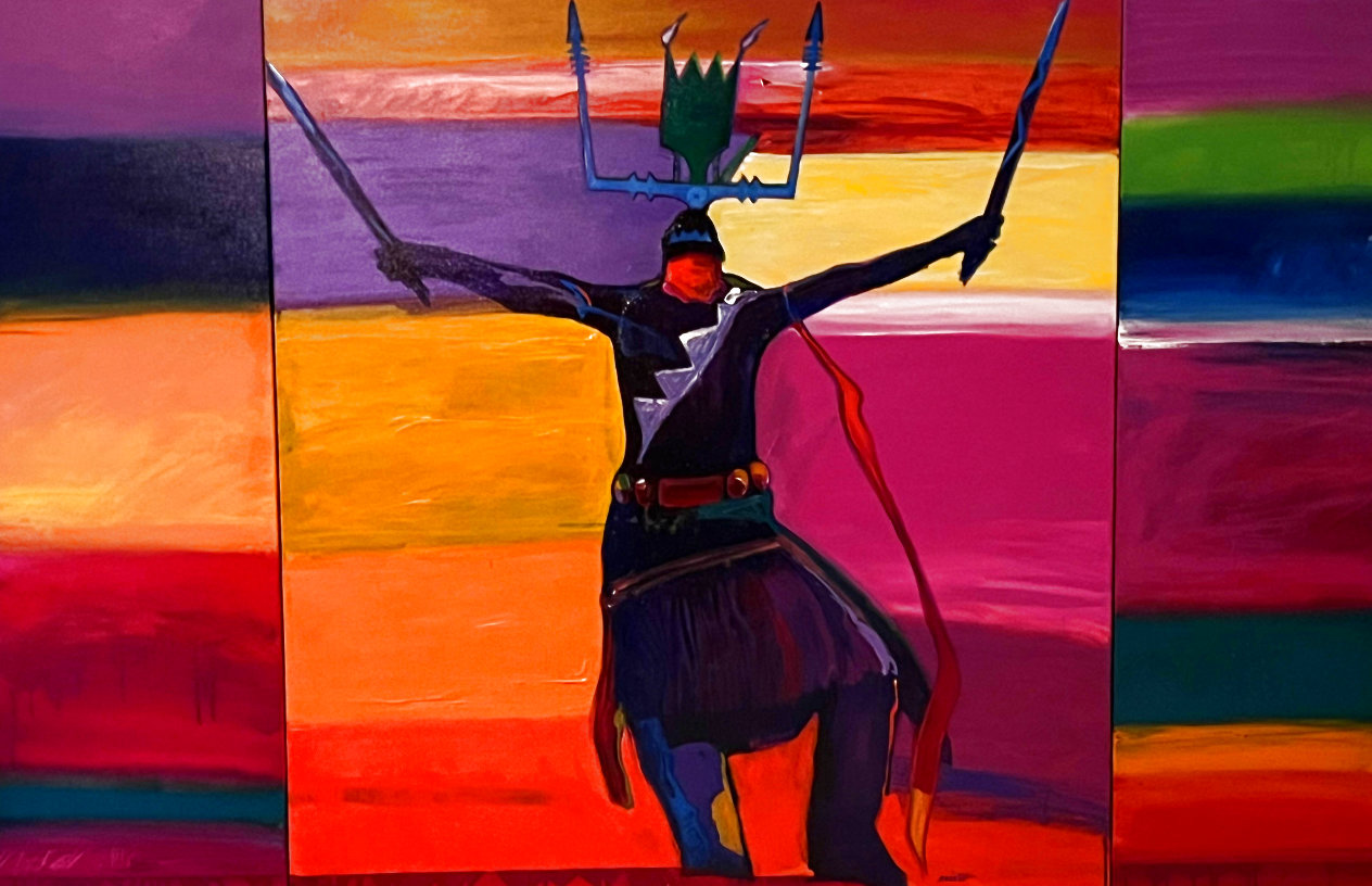 Apache Mountain Spirit Dancer Triptych 1985 Acrylic on Canvas by John ...