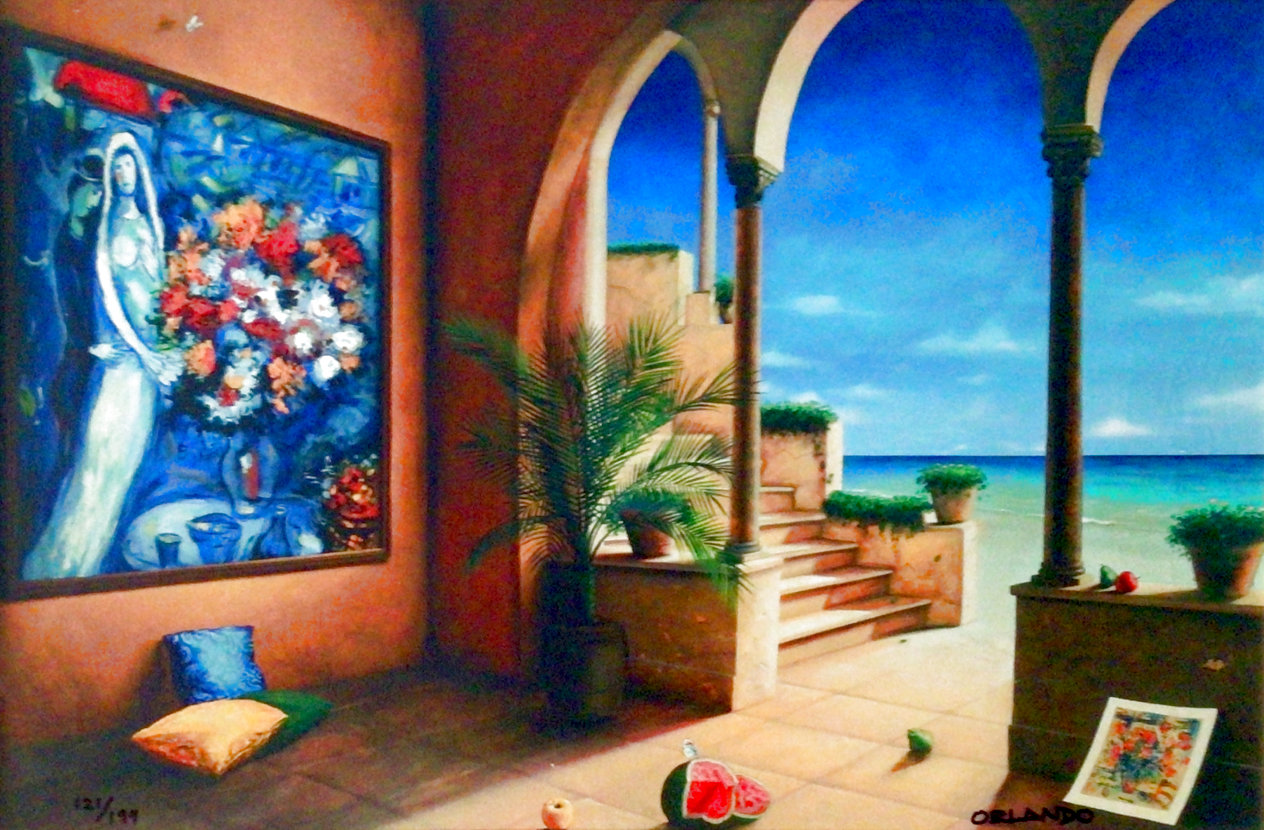 Afternoon Limited Edition Giclee On Canvas By Orlando Quevedo For