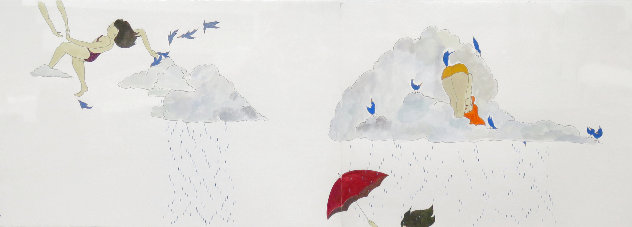 Fall From Grace 2005 Framed Gouache Painting 11x61 by Ruby Osorio - For ...