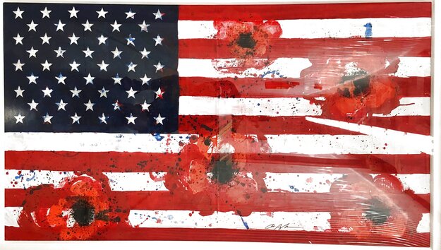 Liberty Unique 2018 Mixed Media on Flag by Dominic Pangborn - For Sale ...
