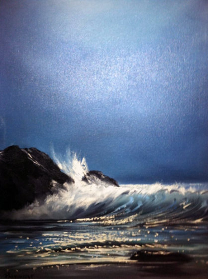 Untitled Painting 1980 24x48 by Violet Parkhurst