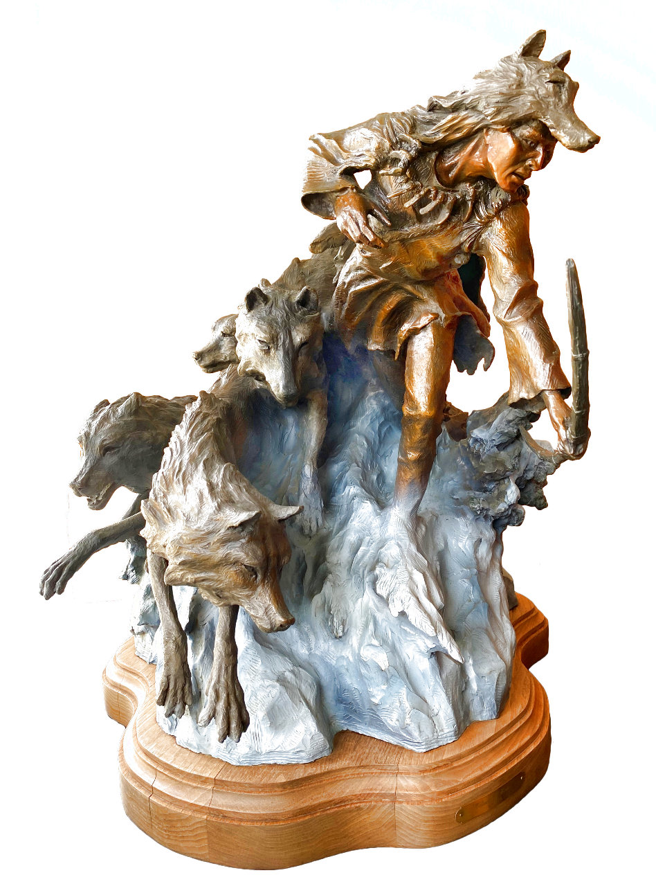 Wolves of Winter Bronze Sculpture 1991 37 in by Ken Payne - For Sale on ...