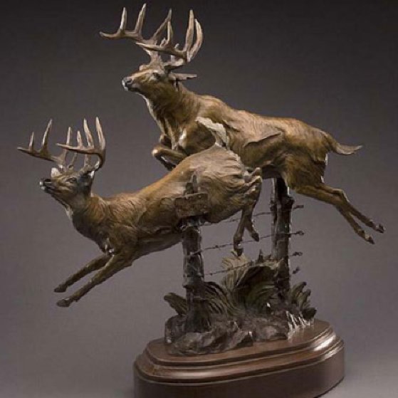 One Stormy Day Bronze Sculpture 1995 31 in by Vic Payne