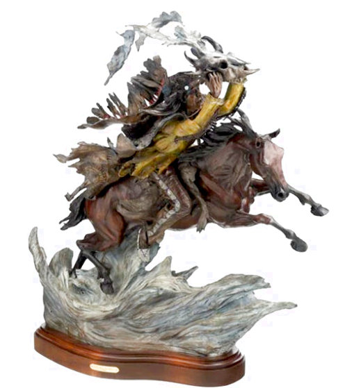 Out on a Limb Bronze Sculpture 1994 24 in by Vic Payne