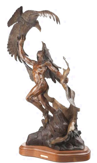One Stormy Day Bronze Sculpture 1995 31 in by Vic Payne