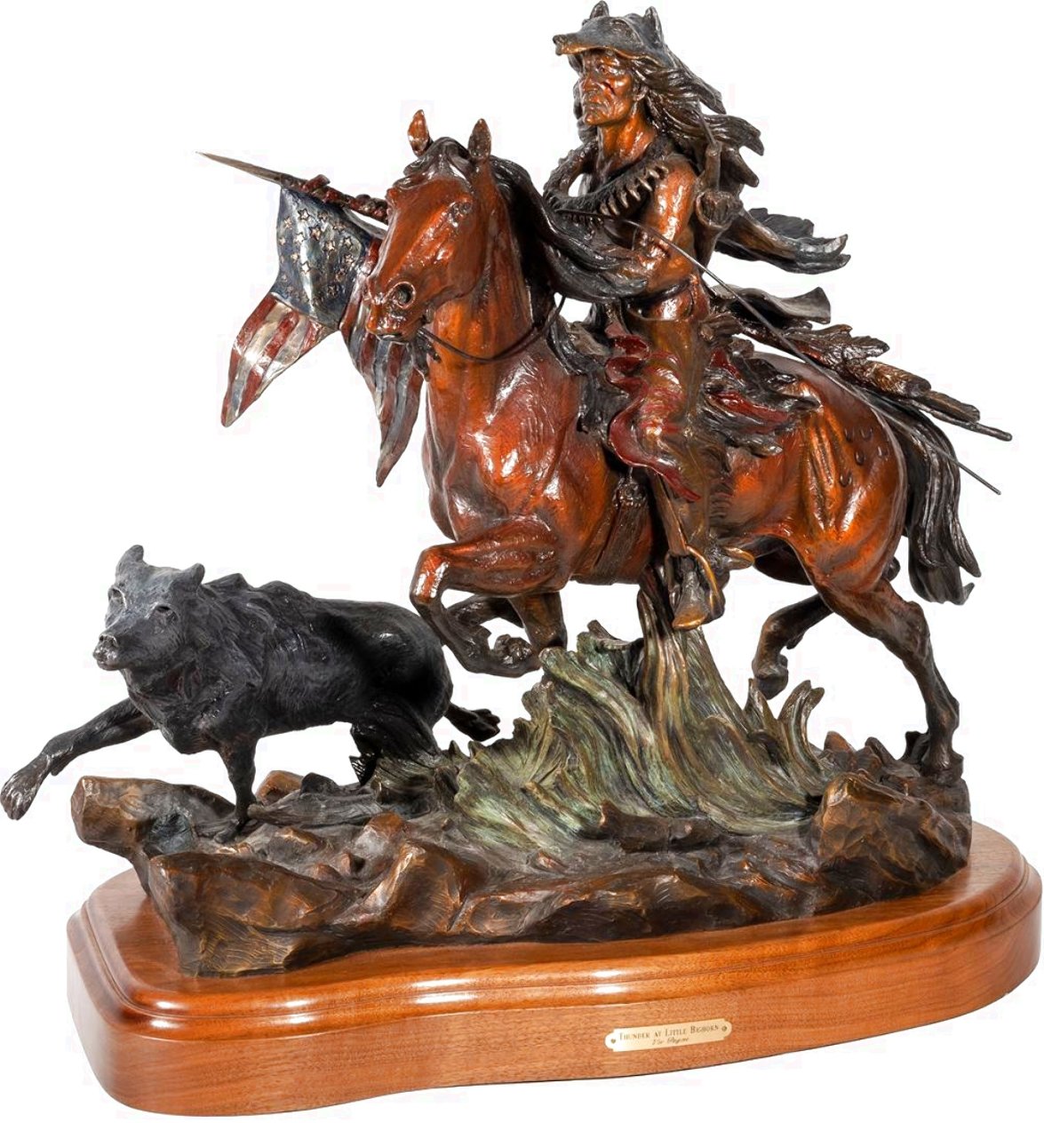 Thunder at Little Big Horn AP Bronze Sculpture 1992 38 in by Vic Payne