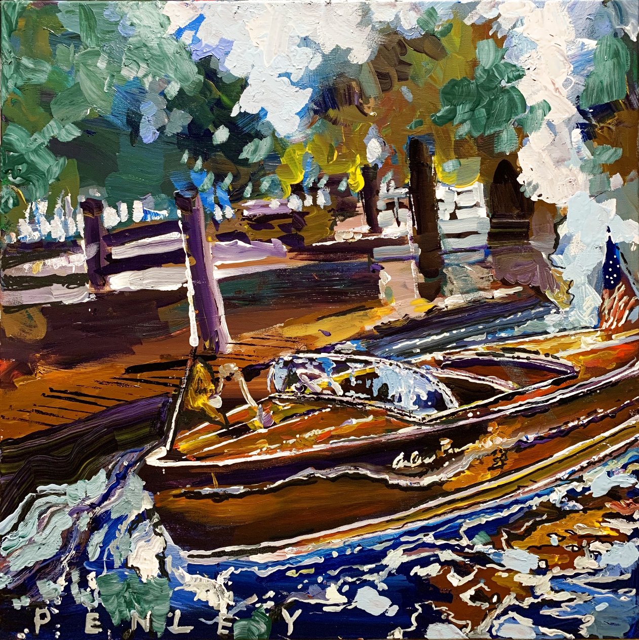 Steve Penley, Vintage Boats, 2020, original painting by Steve Penley ...