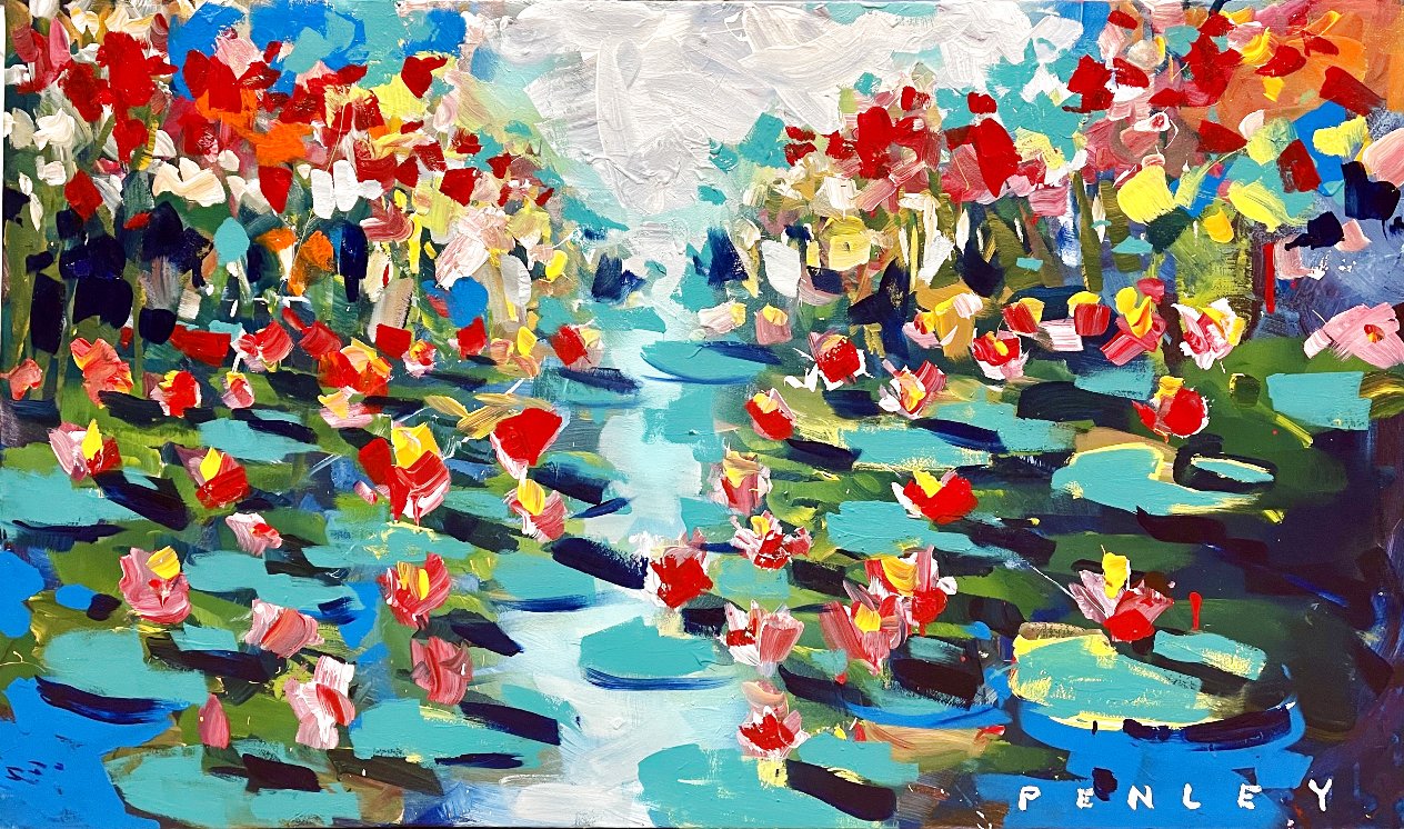 Original Acrylic on Canvas, Steve Penley, Lily Pads by Steve Penley ...