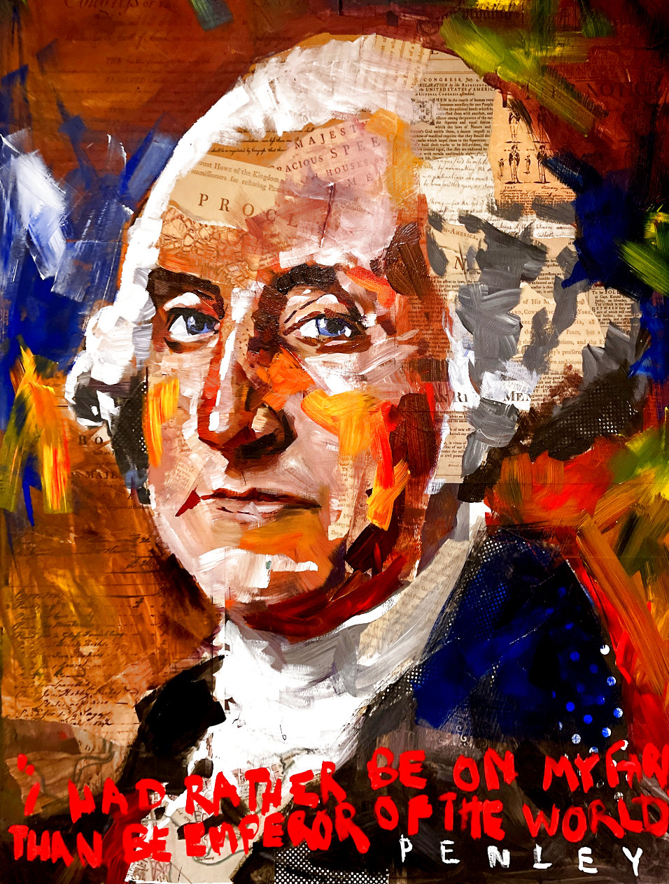 George Washington With His Favorite Quote 2009 Acrylic on Canvas 30x24 ...
