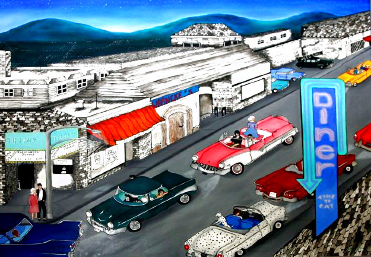 Cruise Night 1990 Serigraph 32x38 by Linnea Pergola - For Sale on Art ...