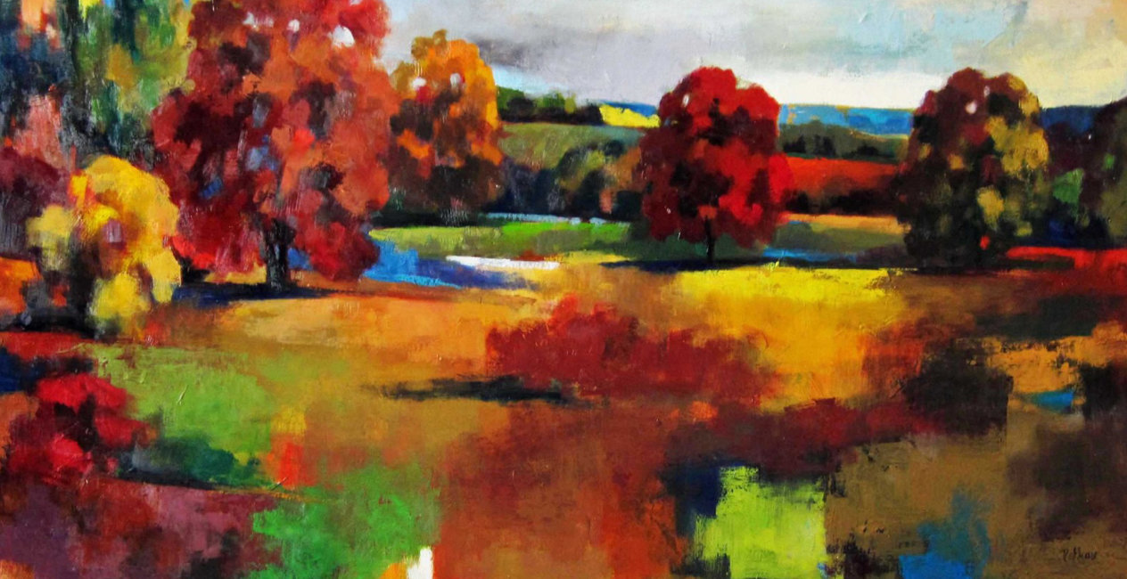 Colors of Fall 2011 Oil on Paper on Board 25x43 by Joro Petkov - For ...