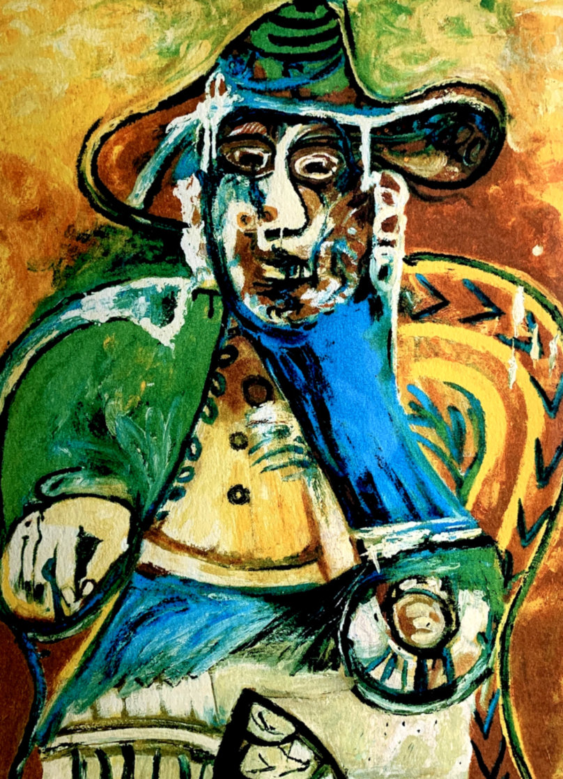 Man in Chair Lithograph 16x12 by Picasso Estate Signed Editions