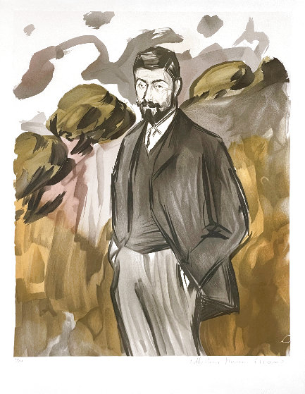 Portrait D'un Homme Debout Avec Barbiche 1982 Lithograph 29x22 by ...