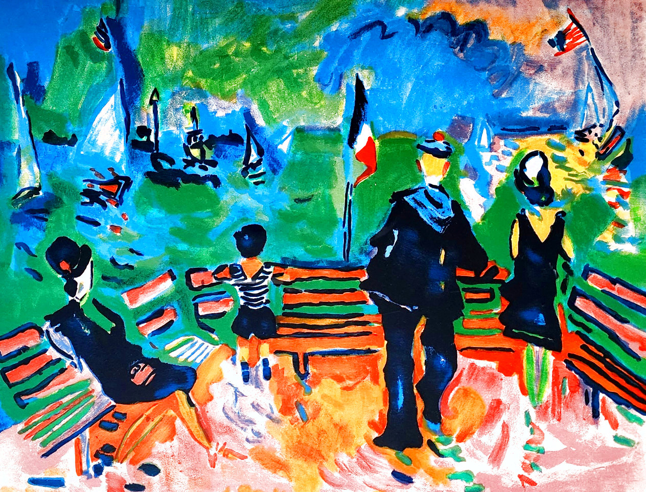 Les Marins 1981 Lithograph 21x16 by Jean Claude Picot - For Sale on Art ...