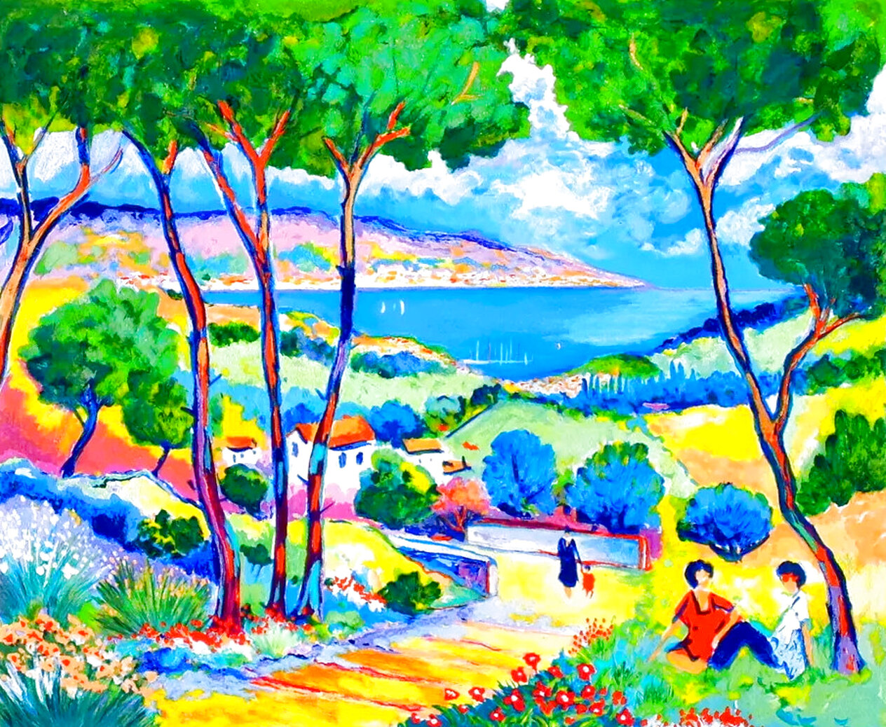 Repos Sous Les Pins Limited Edition Screenprint by Jean Claude Picot ...