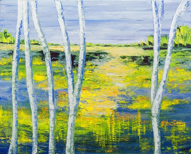 Heat And Color 2002 48x24 Huge by Jaline Pol