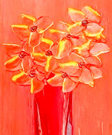 Amour Ardent 2000 Oil on Canvas 12x38 by Jaline Pol