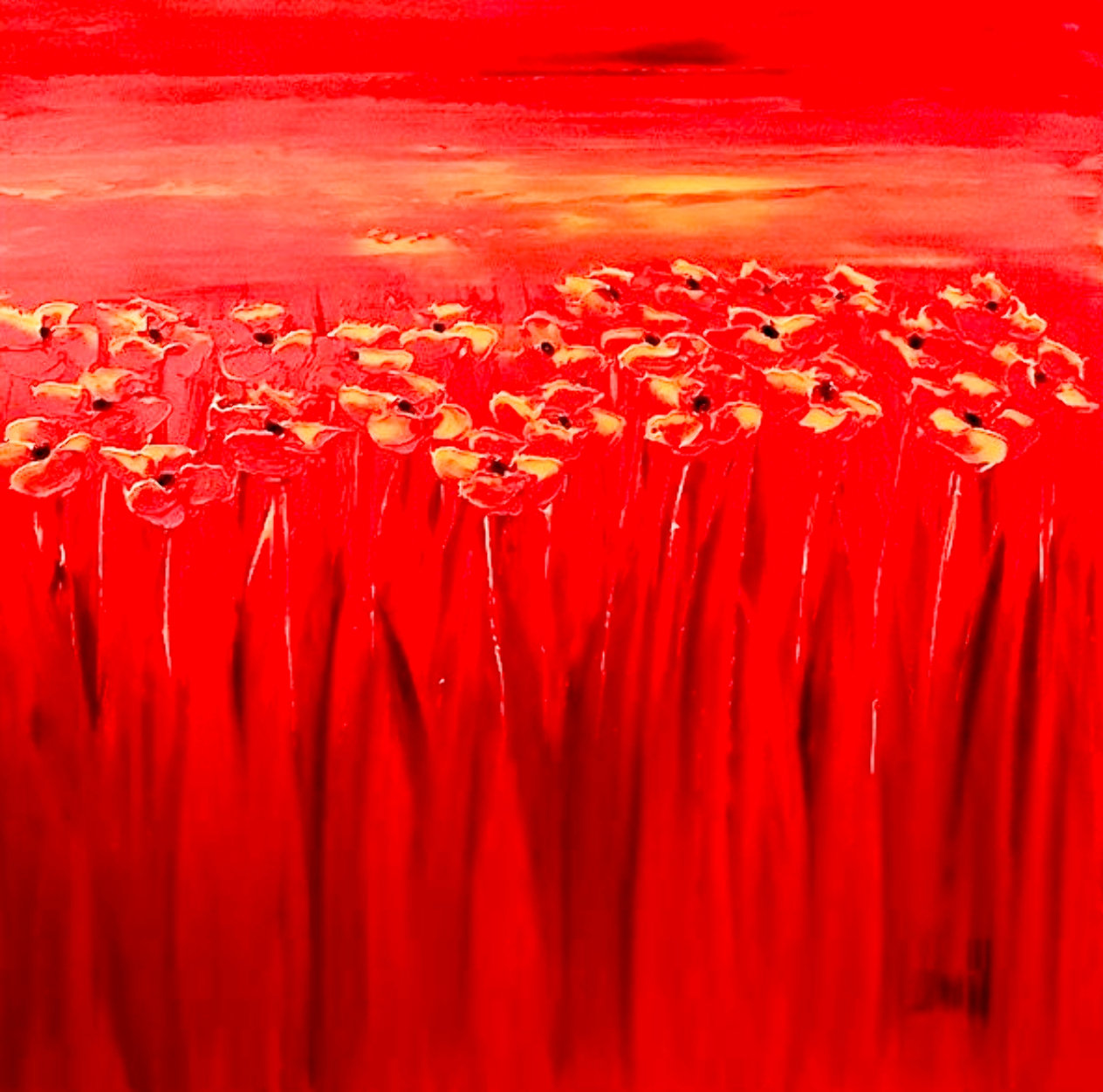 Rayonnantes Sous Le Couchon De Soleil #6369 Oil on Canvas 39x39 by ...