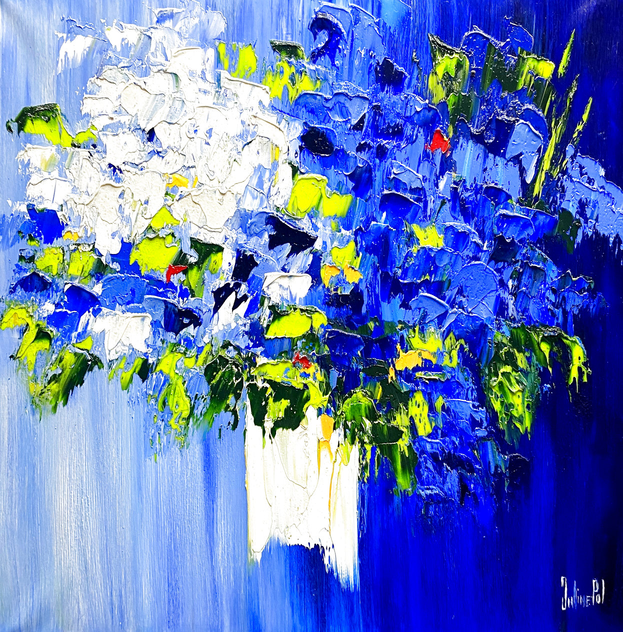 Explosion Du Printemps Oil on Canvas 32x32 by Jaline Pol