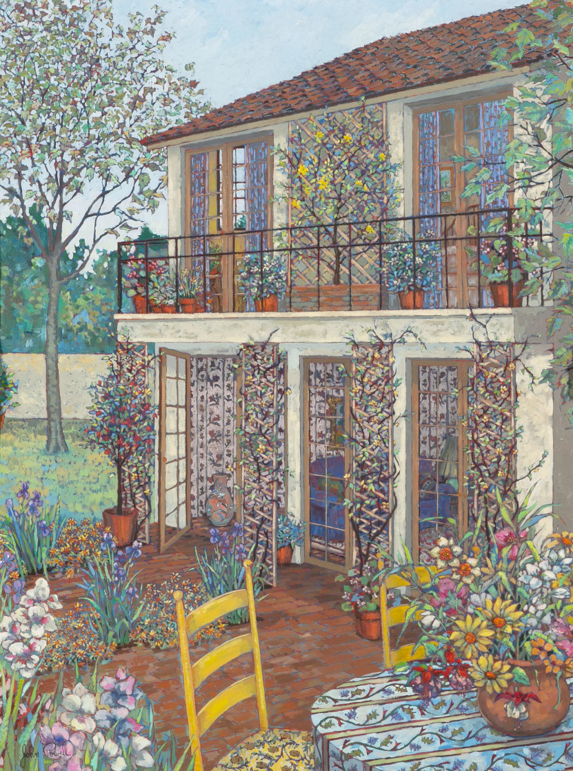 john powell original painting of flower gardens by John Powell