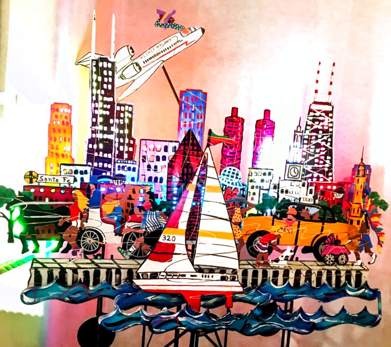 Chicago Kinetic Steel Sculpture 1989 78x26 by Frederick Prescott - For ...