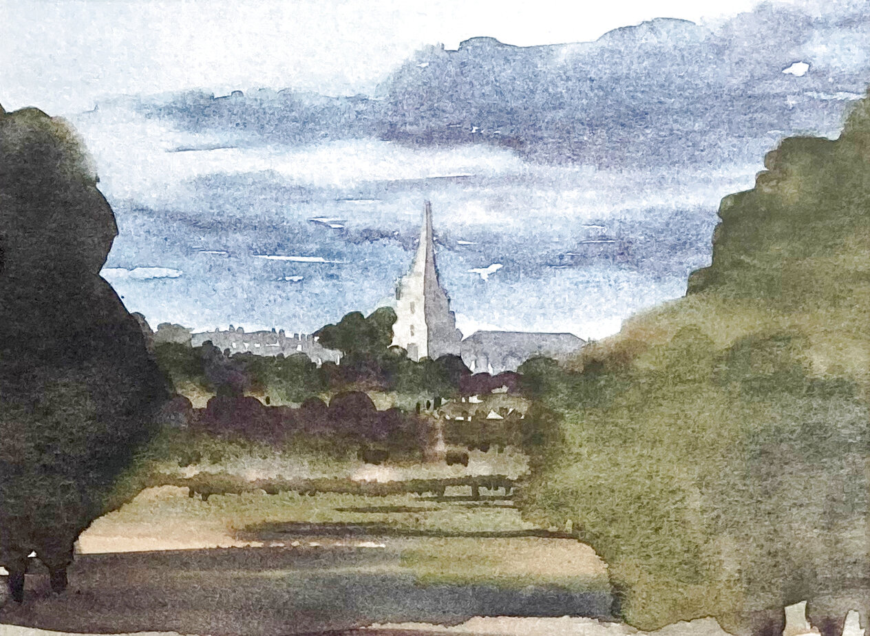 Tetbury Church from Highgrove House 1998 Limited Edition Lithograph by ...
