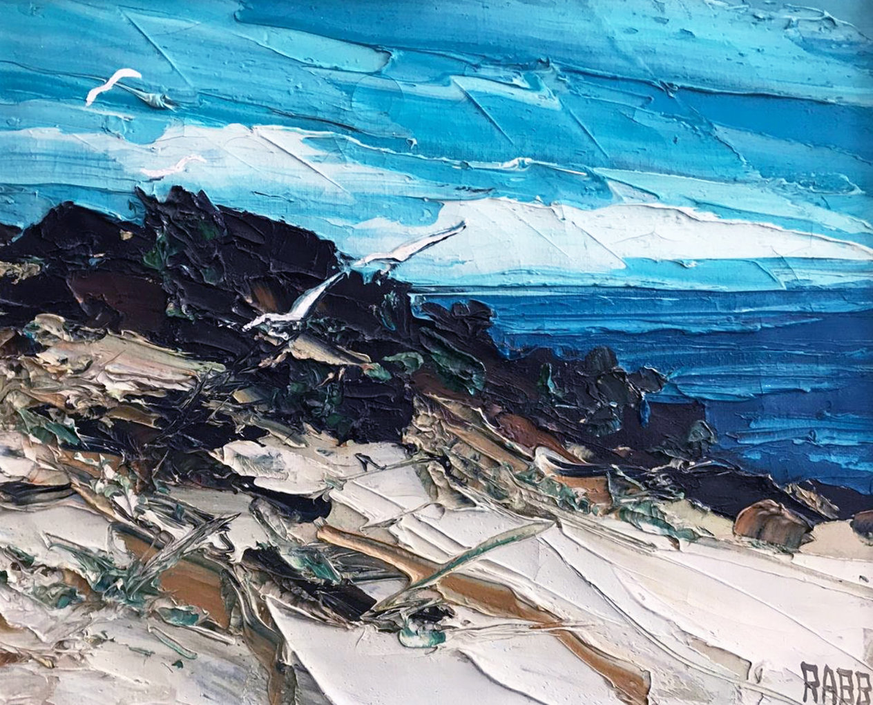 Ocean, beach, Jim,Rabby, original oil painting by Jim Rabby - For Sale ...