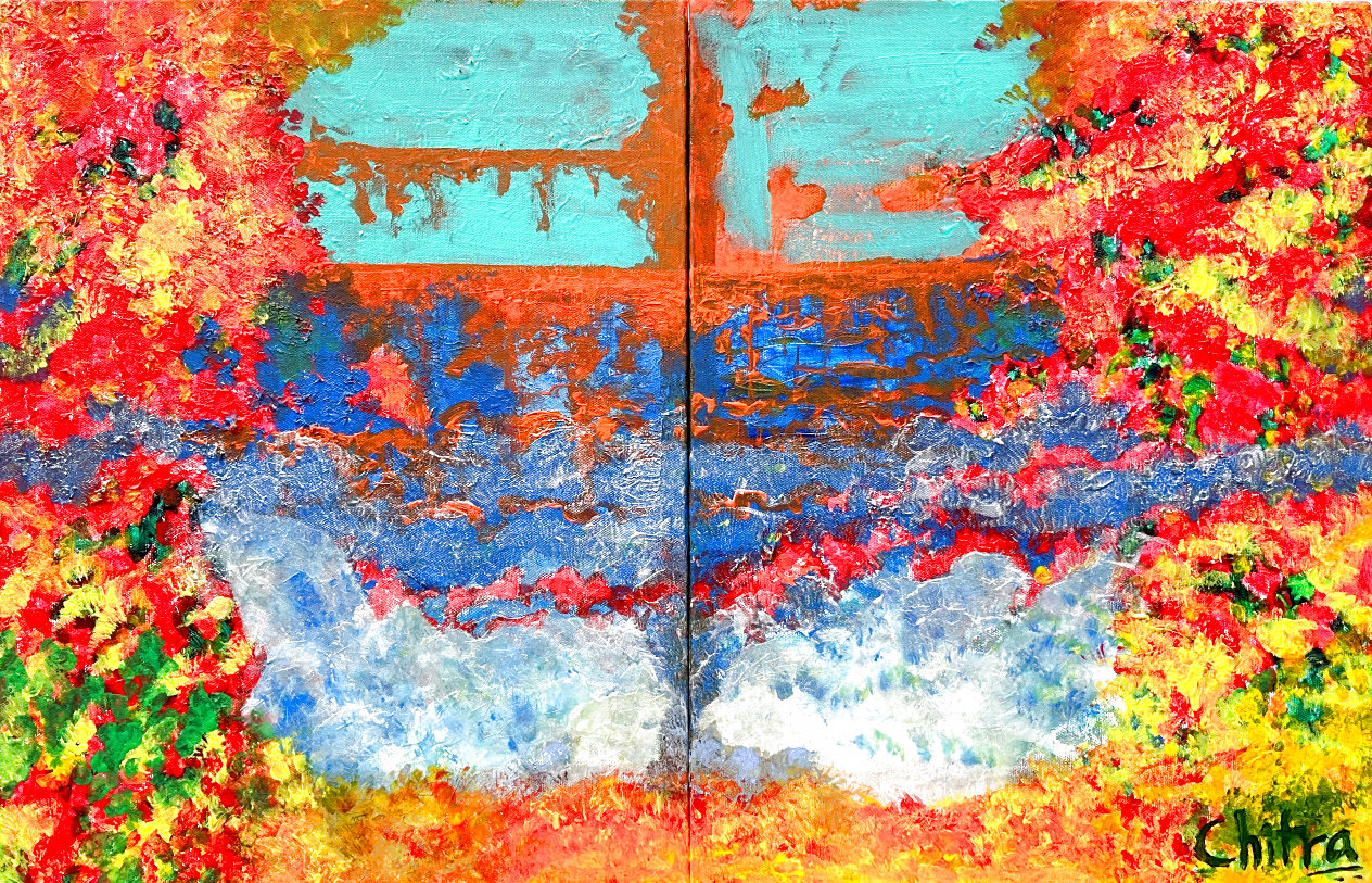 In Esthesia Diptych 2023 Mixed Media on Canvas 18x28 by Chitra ...