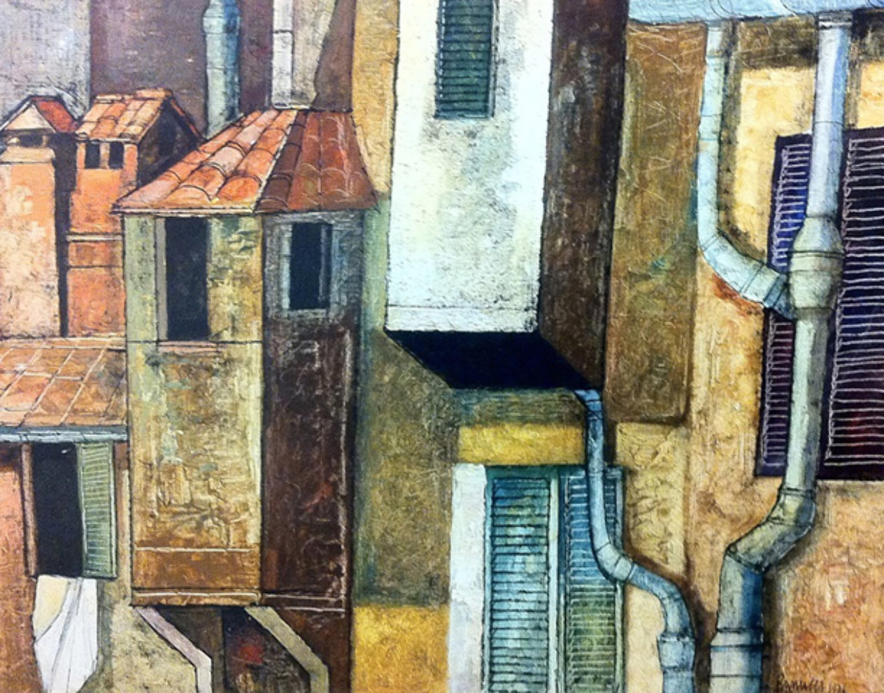 Roman Courtyard 1976 30x37 by Lucio Ranucci - For Sale on Art Brokerage