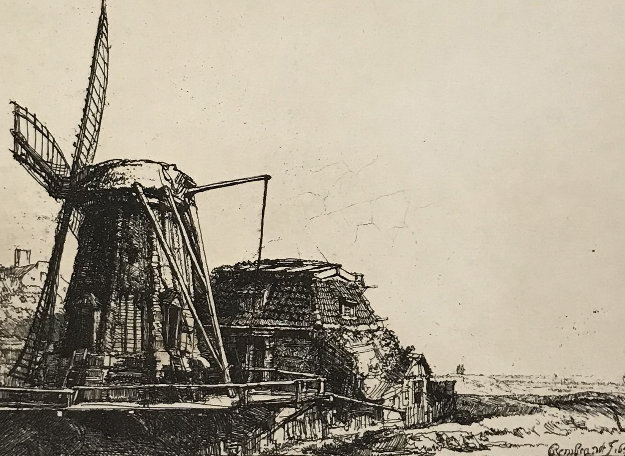 rembrandt van rijn print from copper plate, the windmill by Rembrandt ...