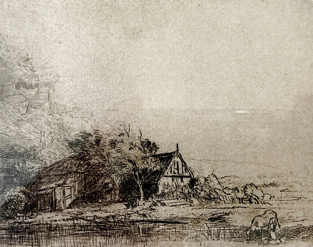 Rembrandt Landscape Drawings Landscape With A Cow | Rembrandt Van Rijn