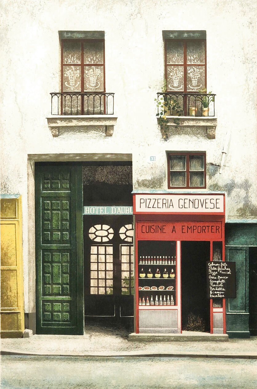 Pizzeria Genovese Limited Edition Lithograph by Andre Renoux - For Sale ...