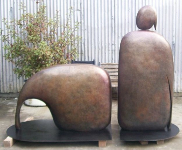 Cici (Large) Bronze Sculpture 1992 60x60x27 by Robert Holmes