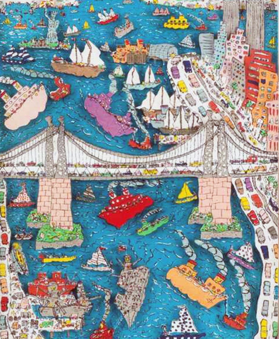 Brooklyn Bridge AP 3-D 1982 by James Rizzi