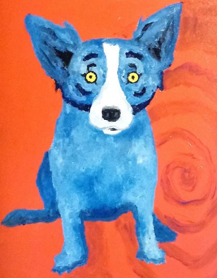 Bad Days Make Me Blue 1991 19x16 by Blue Dog George Rodrigue - For Sale ...