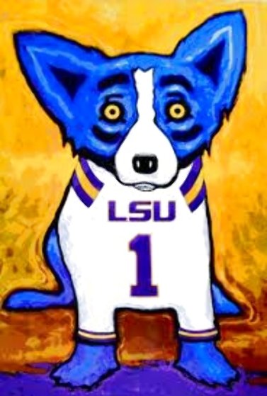 Number 1 Tiger Fan 2011 Silkscreen 31x22 by Blue Dog George Rodrigue ...