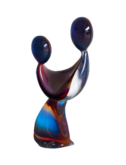Figurative Abstract Unique Glass Sculpture 26 in by Dino Rosin