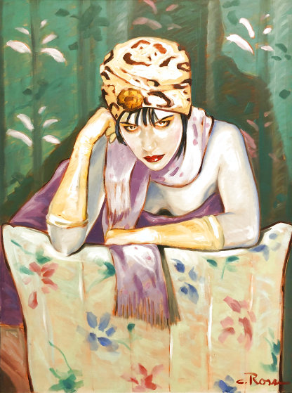 Colleen Ross, Lady in Blue, Self Portrait, Oil On Canvas 53x38 in by ...