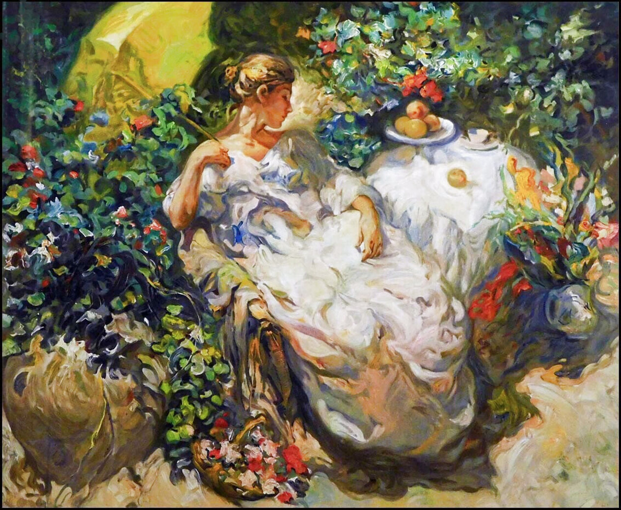 Sentada en el Jardin 1996 Framed Limited Edition Serigraph 28x35 by ...